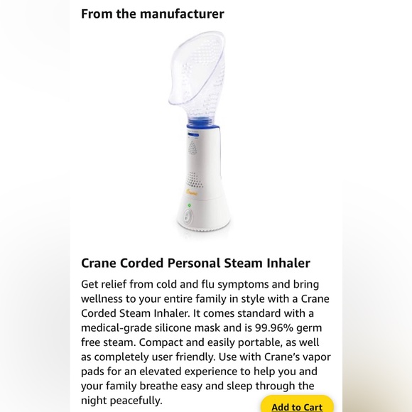 Crane | Other | Halls Warm Steam Sinus Inhaler | Poshmark
